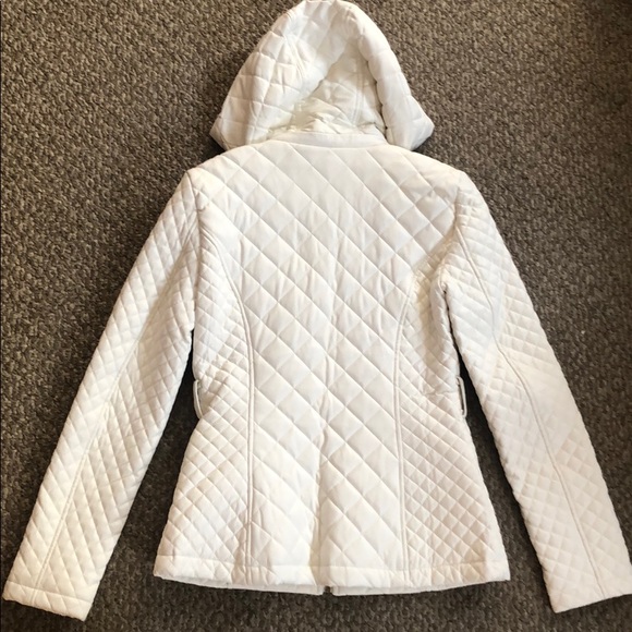 Guess | Jackets & Coats | Guess White Leather Jacket | Poshmark